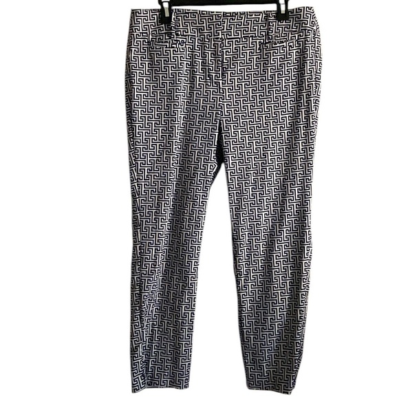LOFT | Pants & Jumpsuits | Loft Marisa Blue And White Greek Key Cotton ...